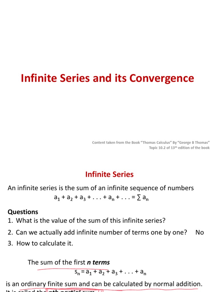 Topic 14 - Infinite Series and Its Convergence | PDF | Series ...