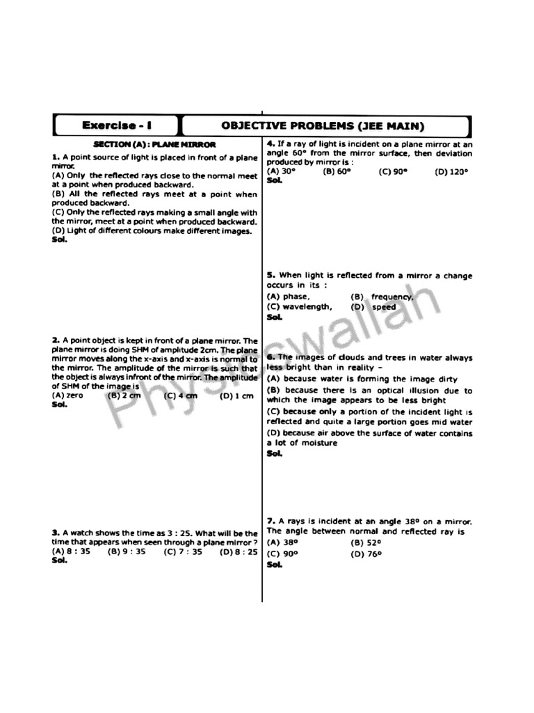 Optics Assign Pdf Pdf