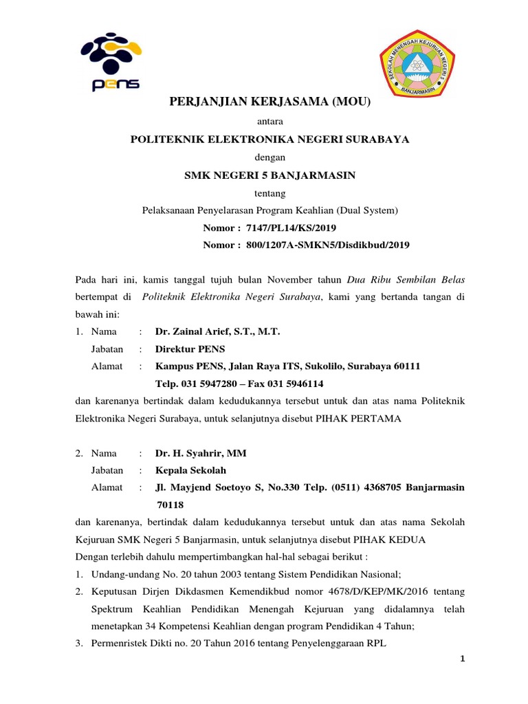 Contoh Draft Mou Pdf