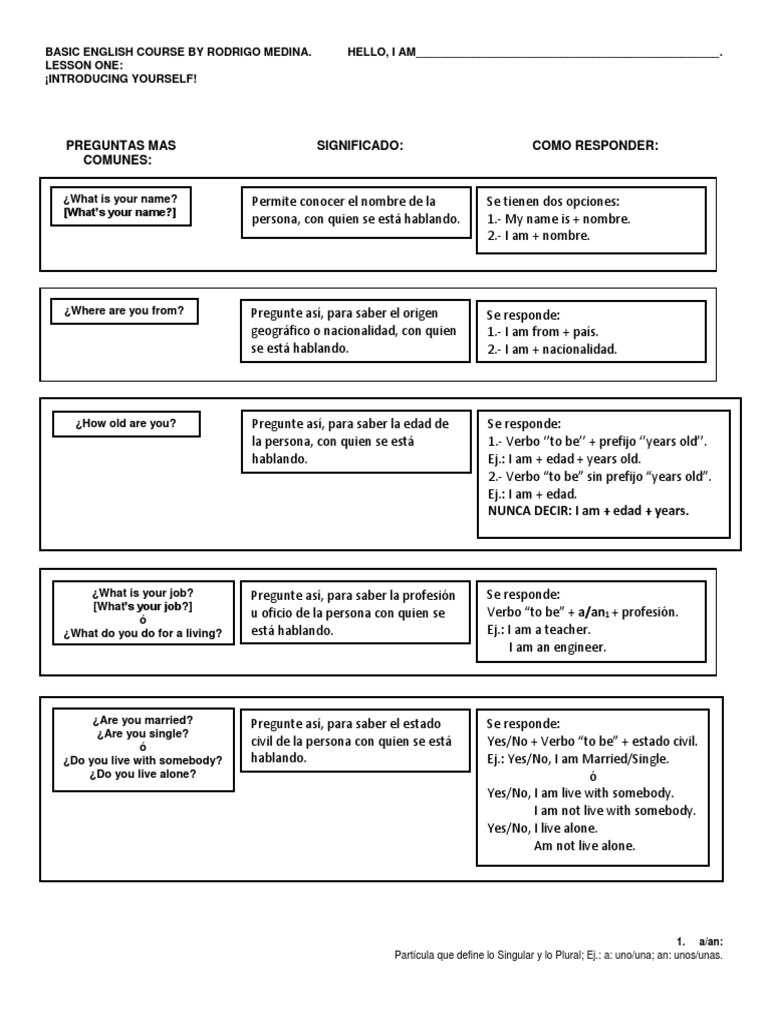 Basic English Course-Lesson One | Download Free PDF | Linguistics