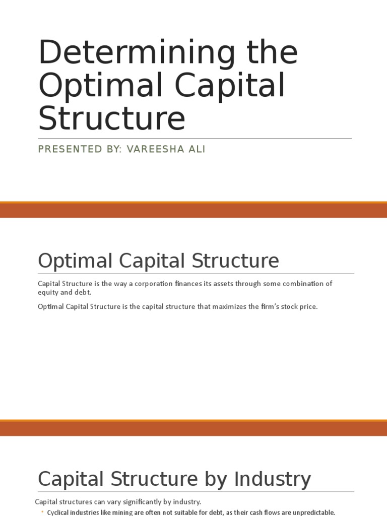 Optimal Capital Structure Analysis | PDF | Law