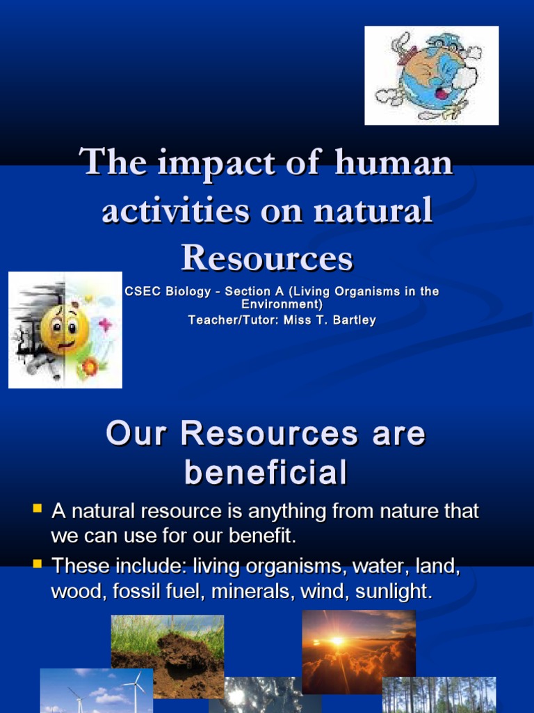 Human Activities | PDF | Renewable Resources | Eutrophication
