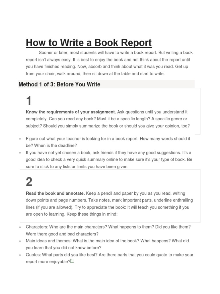 Book Report Guide | PDF | Proofreading | Books