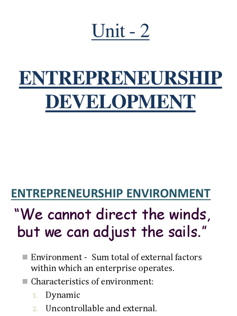 Unit - 2: Entrepreneurship Development | PDF | Entrepreneurship | Business
