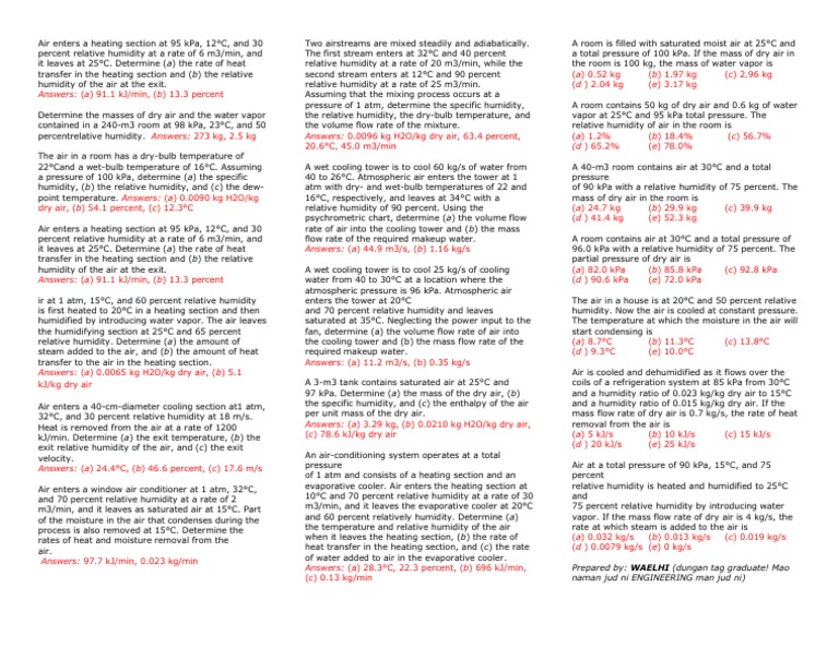 Thermodynamics | Download Free PDF | Humidity | Relative Humidity
