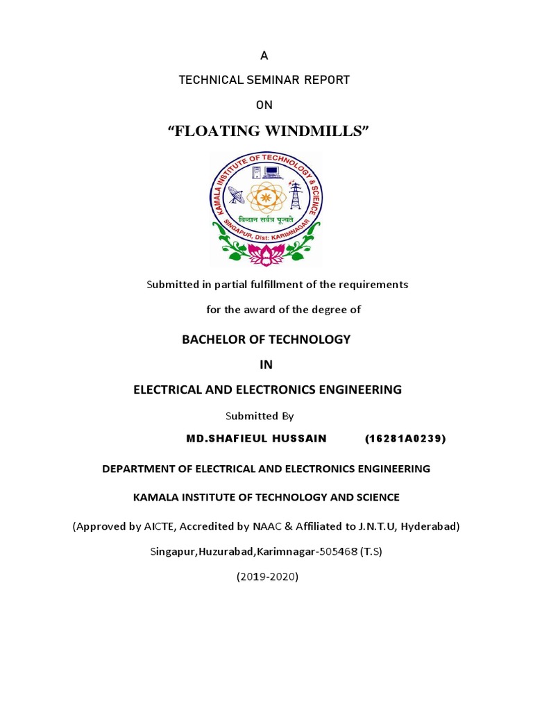 Wind Turbine Power Plant Seminar Report | PDF | Wind Turbine | Wind Power