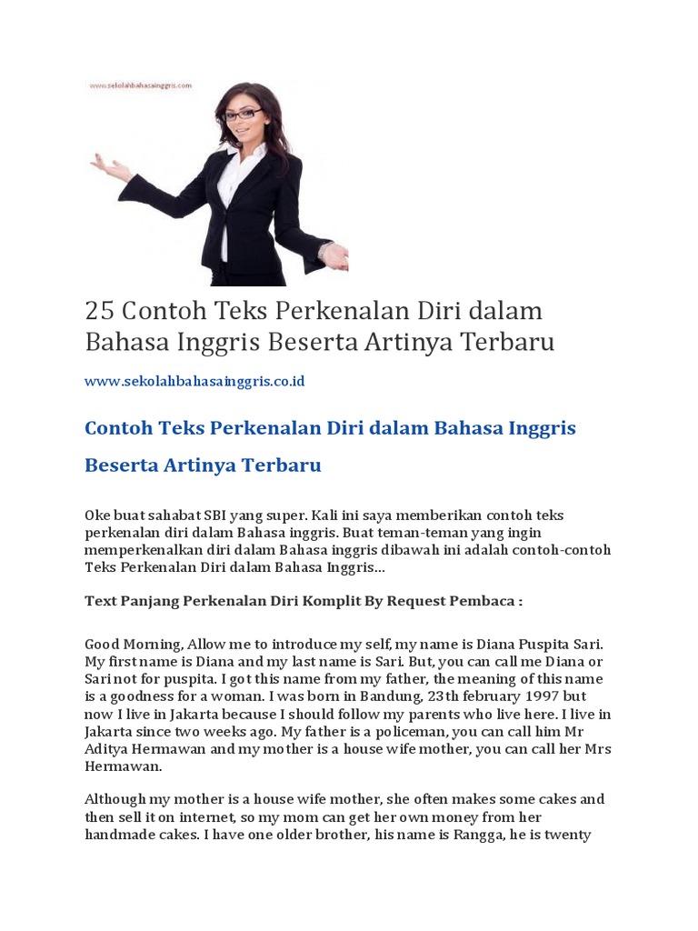 25 Contoh Teks Perkenalan Diri Dalam Bahasa Inggris Beserta Artinya ...
