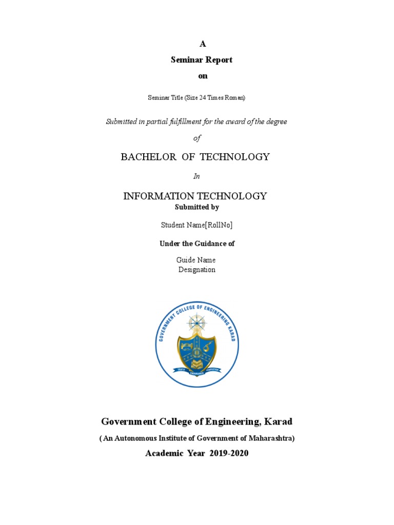 Bachelor of Technology: A Seminar Report On | PDF | Learning | Academia