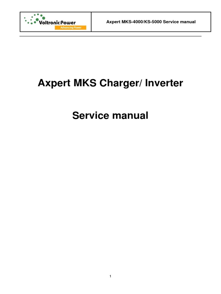 Voltronicpower Axpert Mks-4000 Ks-5000 Charger-Inverter SM | PDF ...