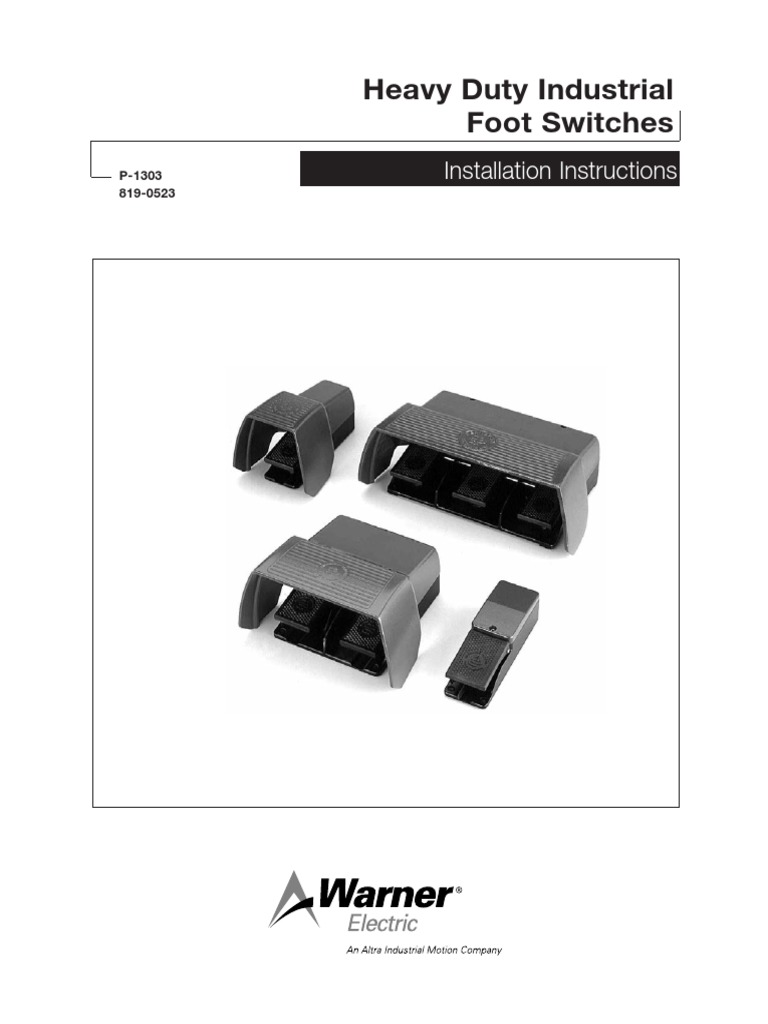 Heavy Duty Industrial Foot Switches: Installation Instructions | PDF | Implied Warranty | Switch