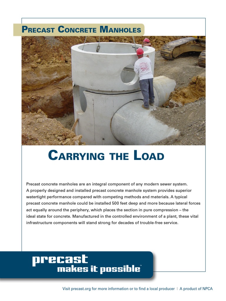 Precast Concrete Manholes Guide | PDF | Precast Concrete | Sanitary Sewer