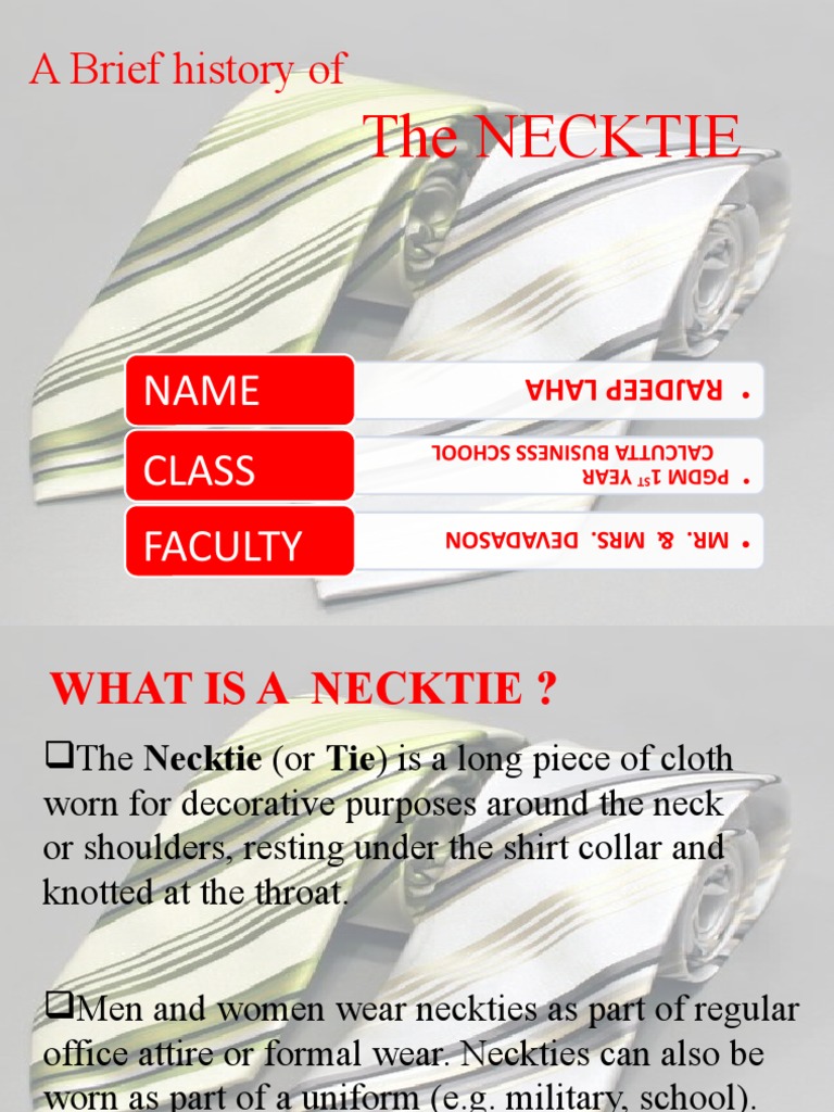 A Brief History Of: The Necktie | PDF | Necktie | Scarf