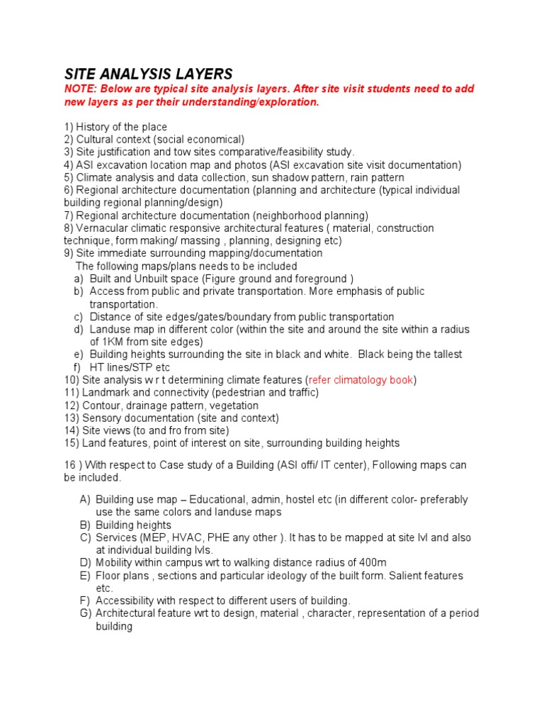 Site Analysis Layers-1 | PDF