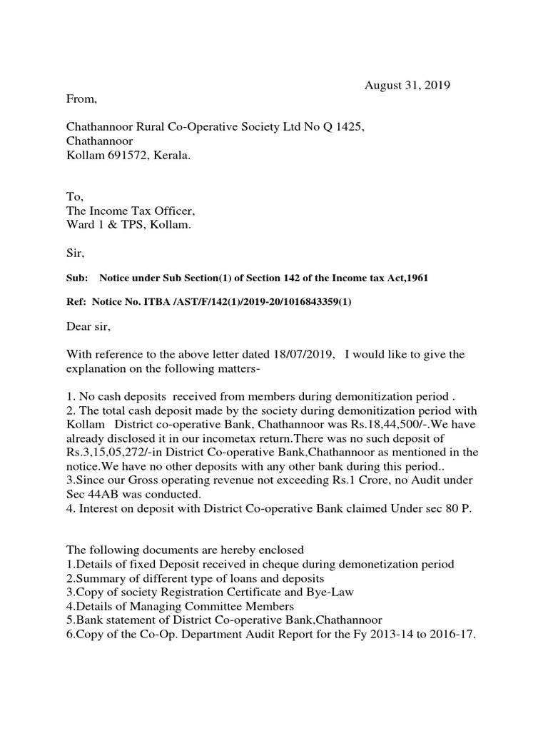 Income Tax Letter | PDF