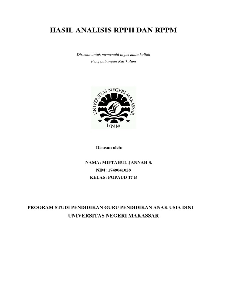 Hasil Analisis RPPH Dan RPPM | PDF | Seni & Disiplin Bahasa | Kesehatan Holistik