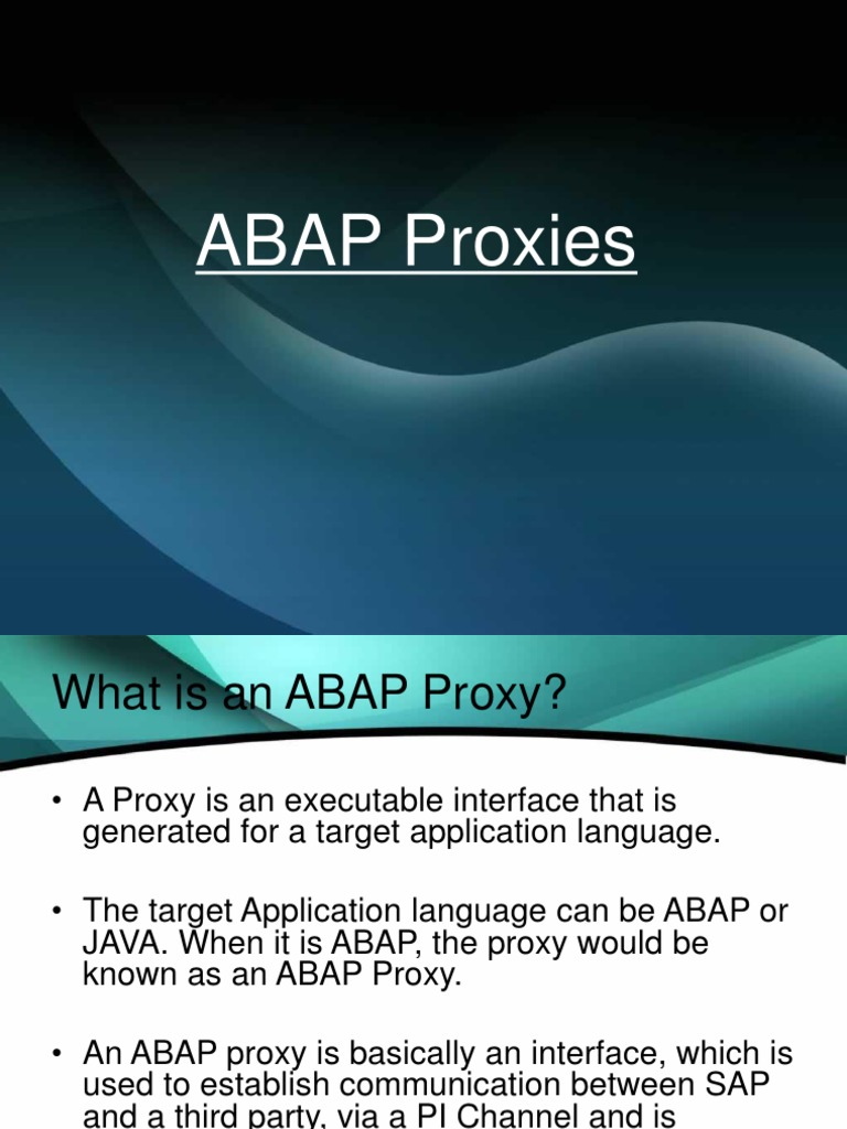 Traning PPT On ABAP Proxies | PDF | Proxy Server | Software Development