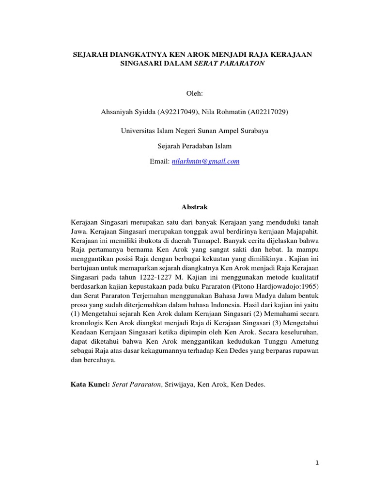Sejarah Diangkatnya Ken Arok Menjadi Raja Di Kerajaan Singasari Dalam ...