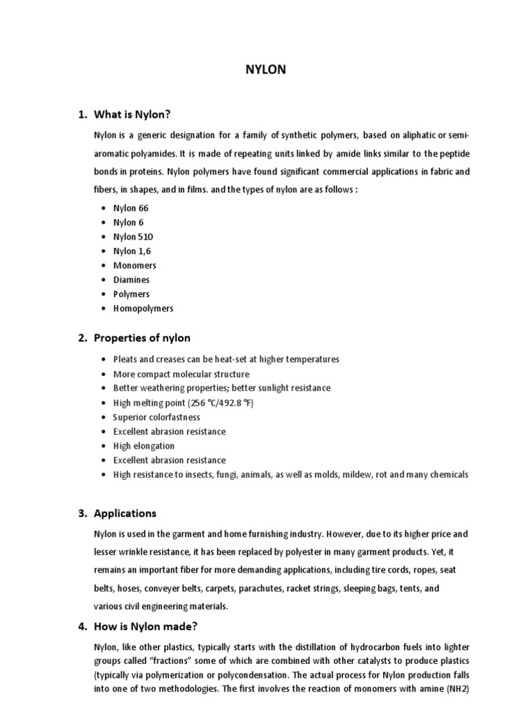 What Is Nylon? | Download Free PDF | Nylon | Polymers