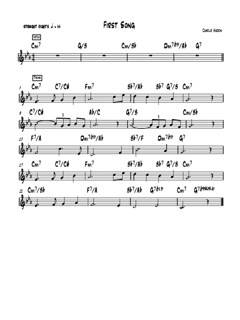 First Song: Straight Eights Straight Eights Straight Eights Straight Eights | PDF