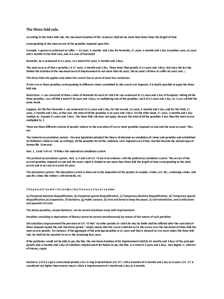 Three Fold Rule | PDF | Sentence (Law) | Crime & Violence