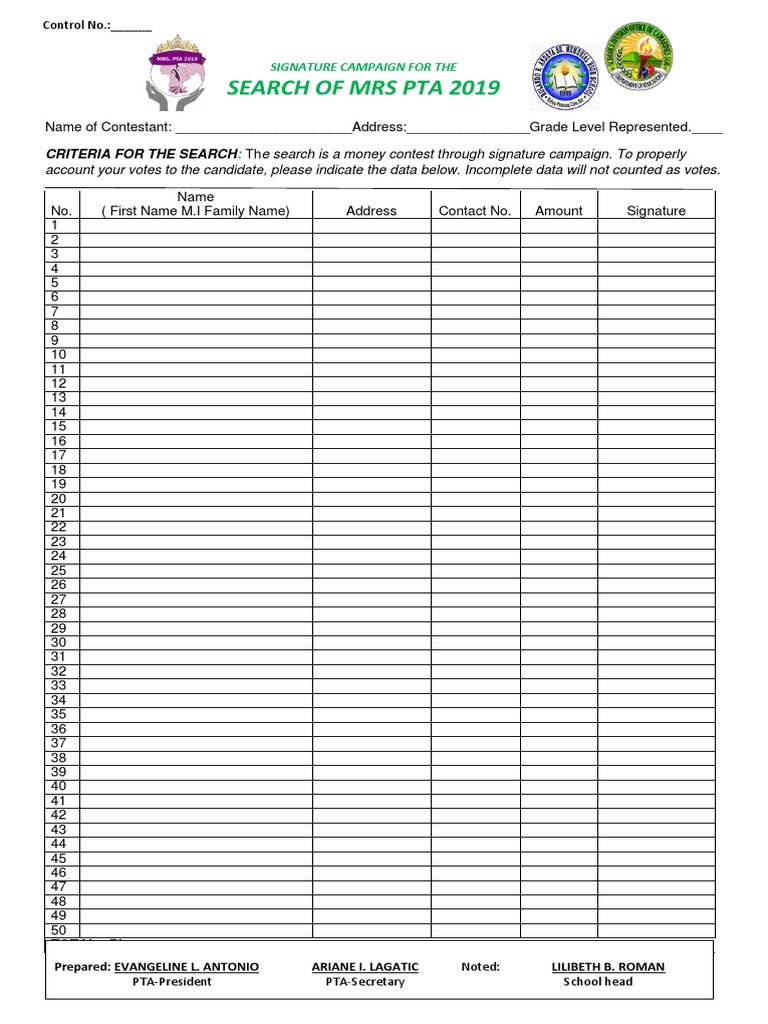 Search of Mrs Pta 2019: Criteria For The Search | PDF | Career & Growth