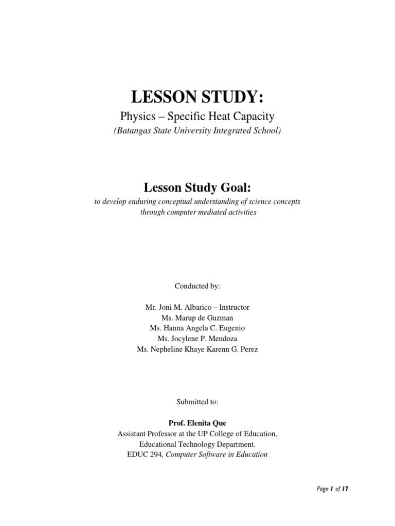 Lesson Study PDF | PDF | Heat | Thermodynamics