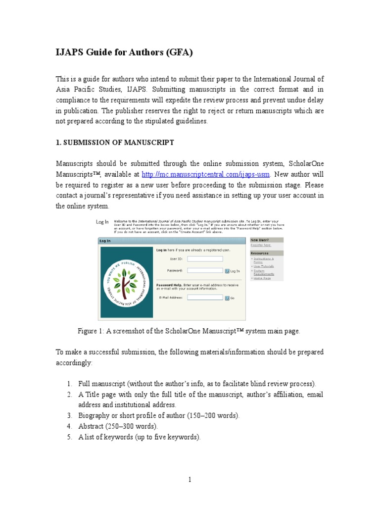 IJAPS Guide For Authors (GFA) : 1. Submission of Manuscript | PDF ...