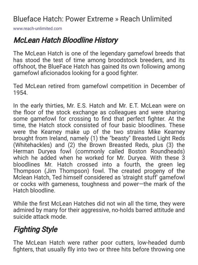 Blueface Hatch - Power Extreme Reach Unlimited | PDF | Rooster | Chicken