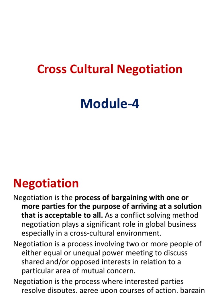 Module 4 Negotiation | PDF | Negotiation | Bargaining
