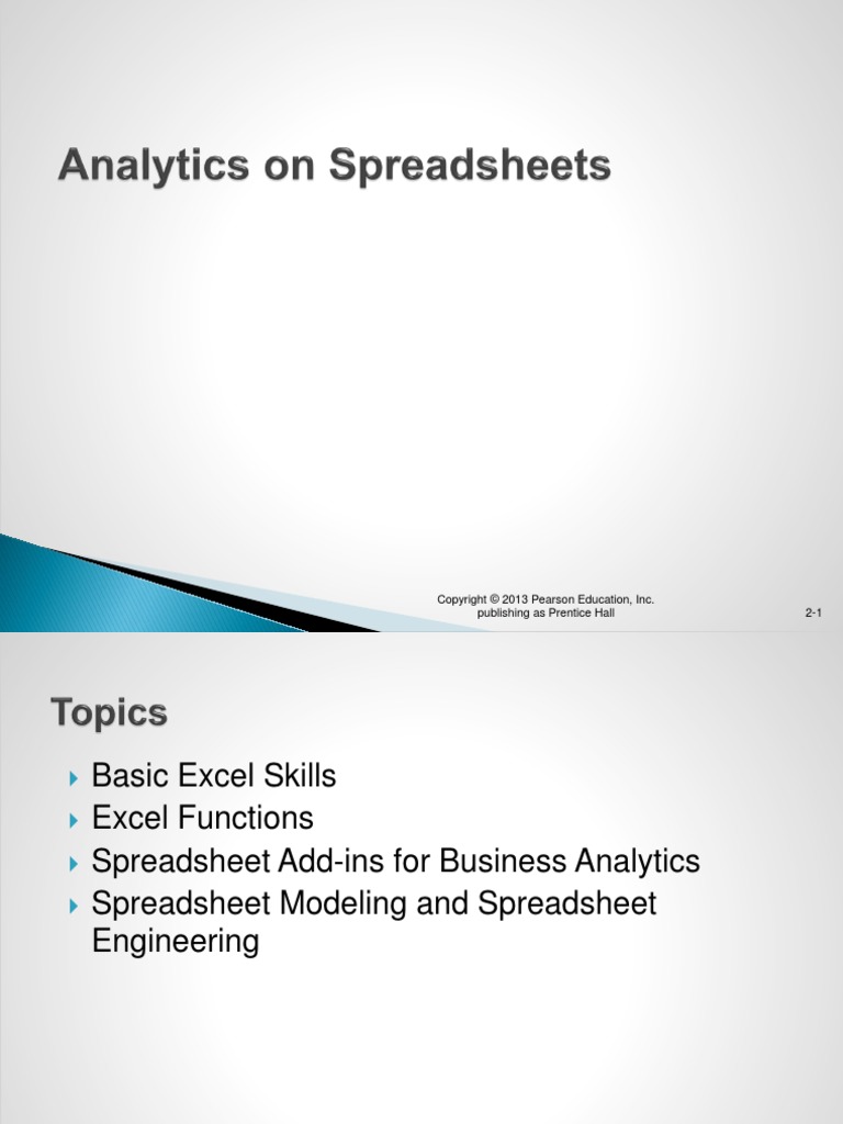 Evans Analytics1e PPT 02 | PDF | Net Income | Spreadsheet