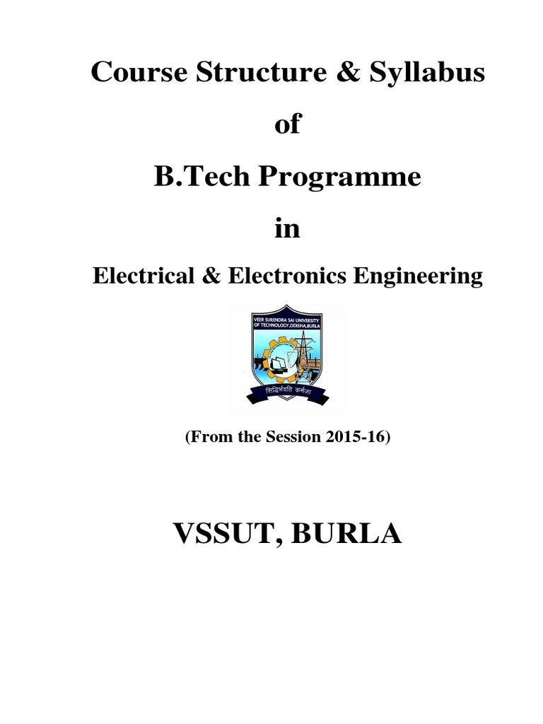 Course Structure and Syllabus for B.Tech Programme in Electrical ...