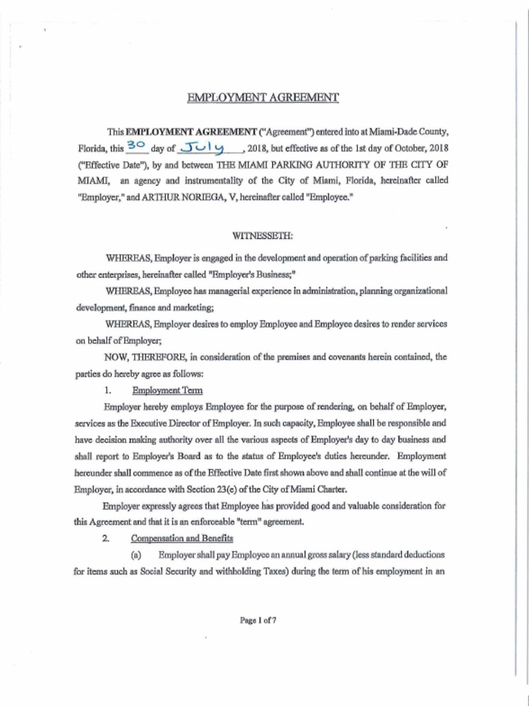 Art Noriega - Employment Agreement - (Executed) PDF | PDF