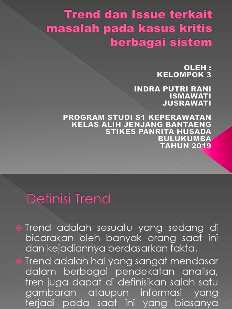 Trend Dan Issue Terkait Masalah Pada Kasus Kritis | PDF