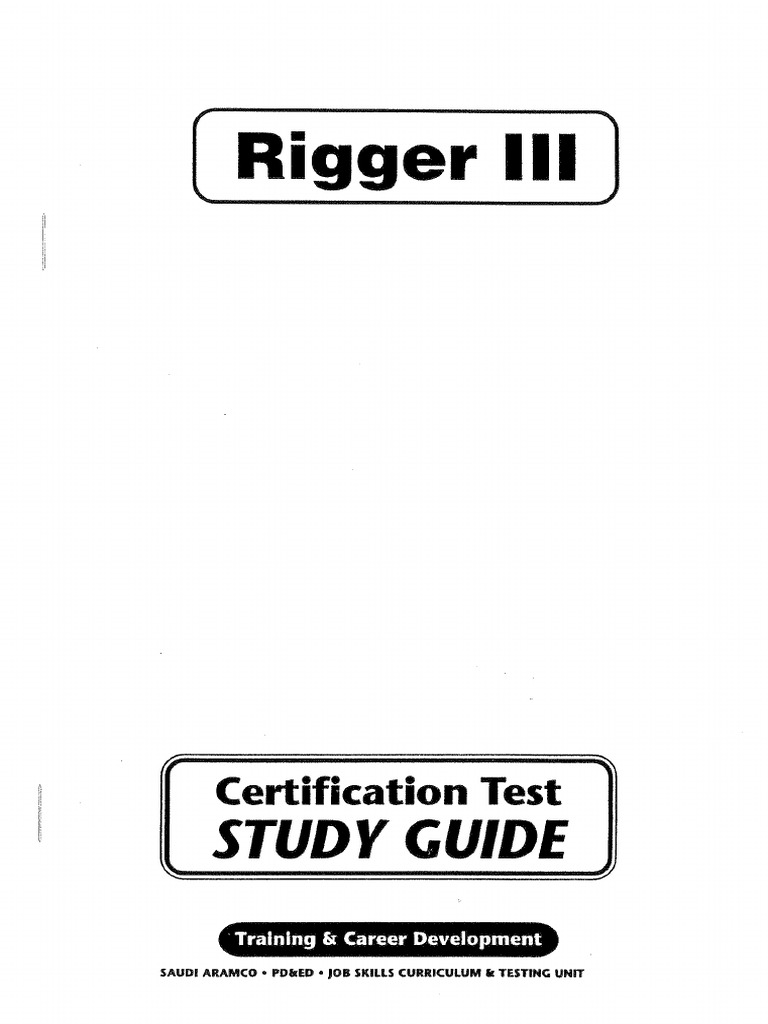 Rigger III Cerification Test Study Guide | PDF