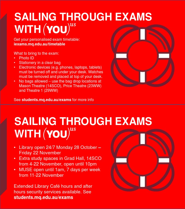 Sailing Through Exams With: Iexams - Mq.edu - Au/timetable | PDF