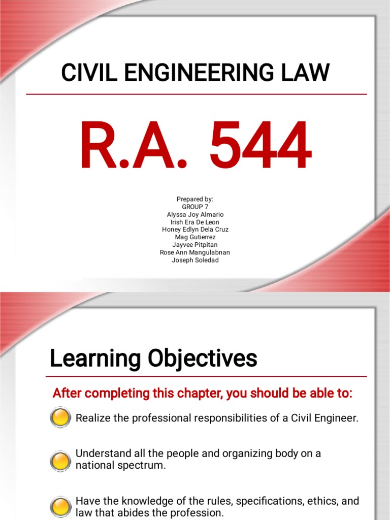 R.A. 544 Civil Engineering Law | PDF | Engineer | Civil Engineering