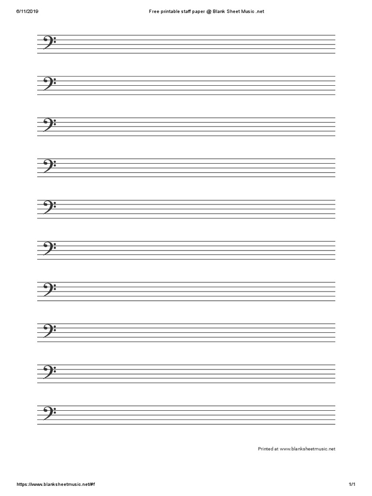 Free Printable Staff Paper at Blank Sheet Music .Net Fa