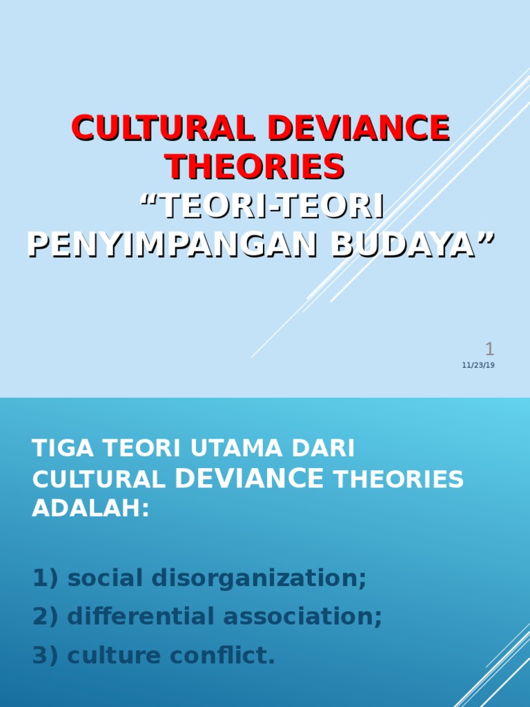 Cultural Deviance Theory | PDF | Ilmu Sosial