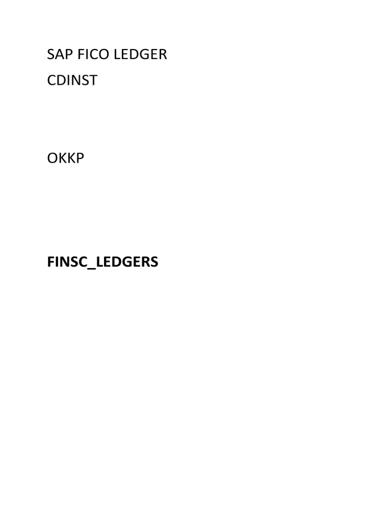 SAP FICO Ledger Setup Guide | PDF | Business | Technology & Engineering