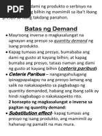 Ano Ang Kahulugan NG Demand, Demand Function | PDF