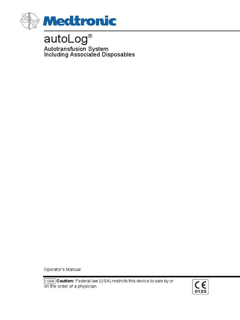 Autolog Medtronic User Manual | PDF | Blood | Medicine
