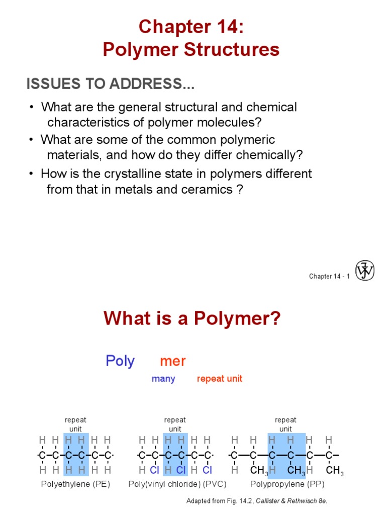 Chapter 14 - Polymer Structures | PDF | Polymers | Polyethylene