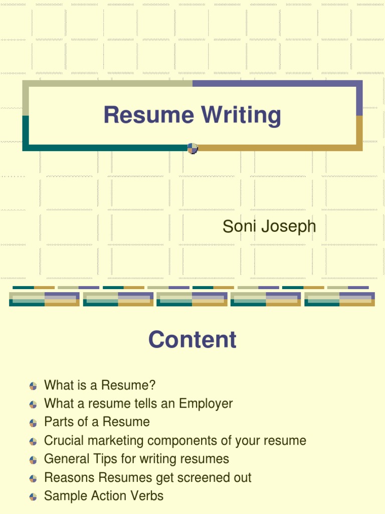 Resume Writing: Soni Joseph | PDF | Résumé | Phrase