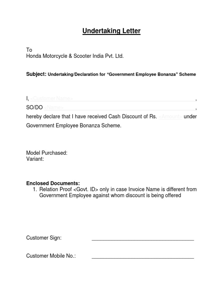 Declaration Format PDF | PDF | Motorcycling | Motor Vehicle