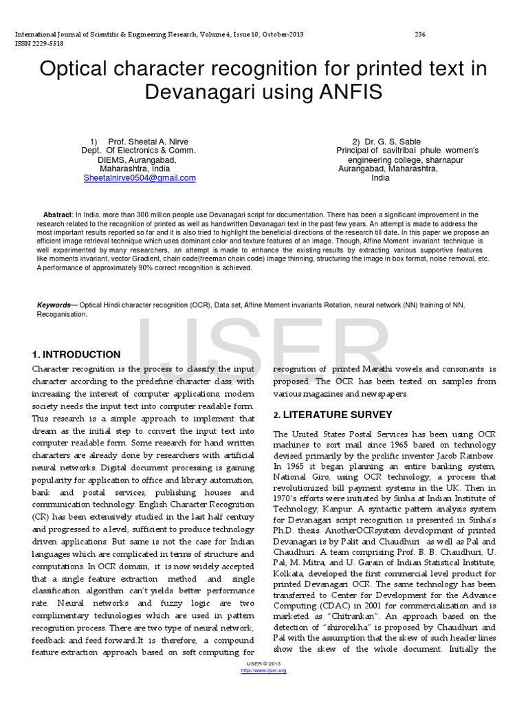Optical Character Recognition of Handwri PDF | PDF | Matlab | Optical Character Recognition