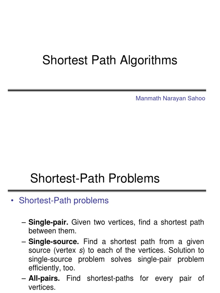 16 - Shortest Path Algorithms | PDF | Graph Theory | Teaching Mathematics