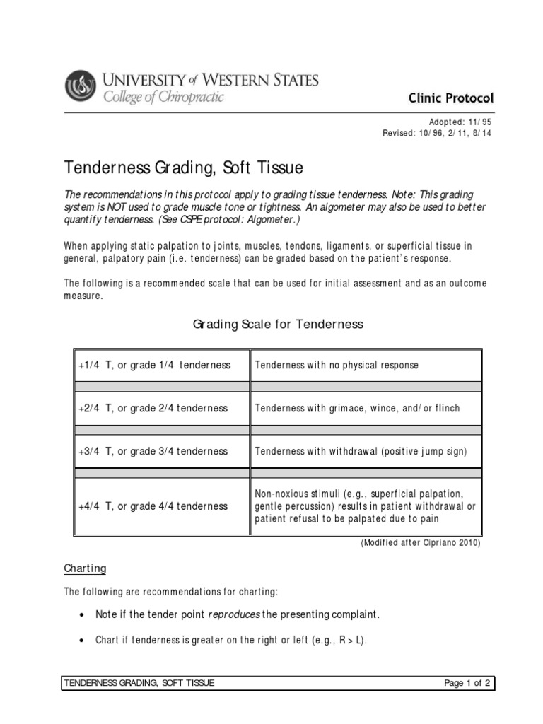 Tenderness Grading PDF | PDF | Medical Specialties | Musculoskeletal System