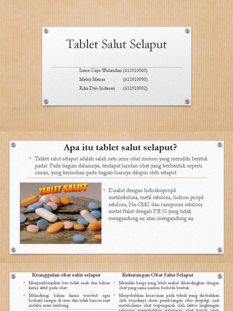 Tablet Salut Selaput | PDF | Kesehatan Holistik | Gaya Hidup