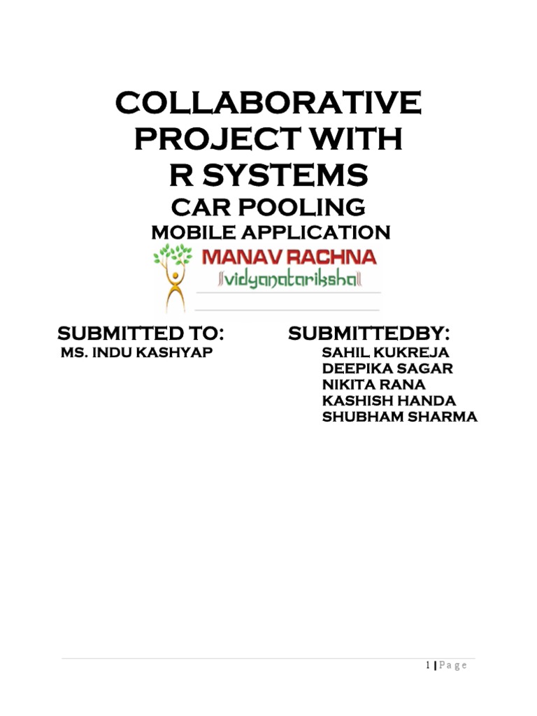 CarPooling Mobile Application | PDF | Mobile App | Android (Operating ...