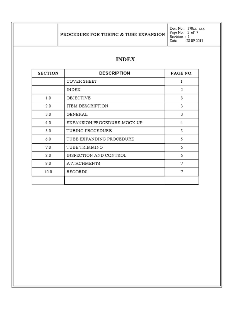 Procedure For Tubing & Expansion | PDF | Leak | Pipe (Fluid Conveyance)